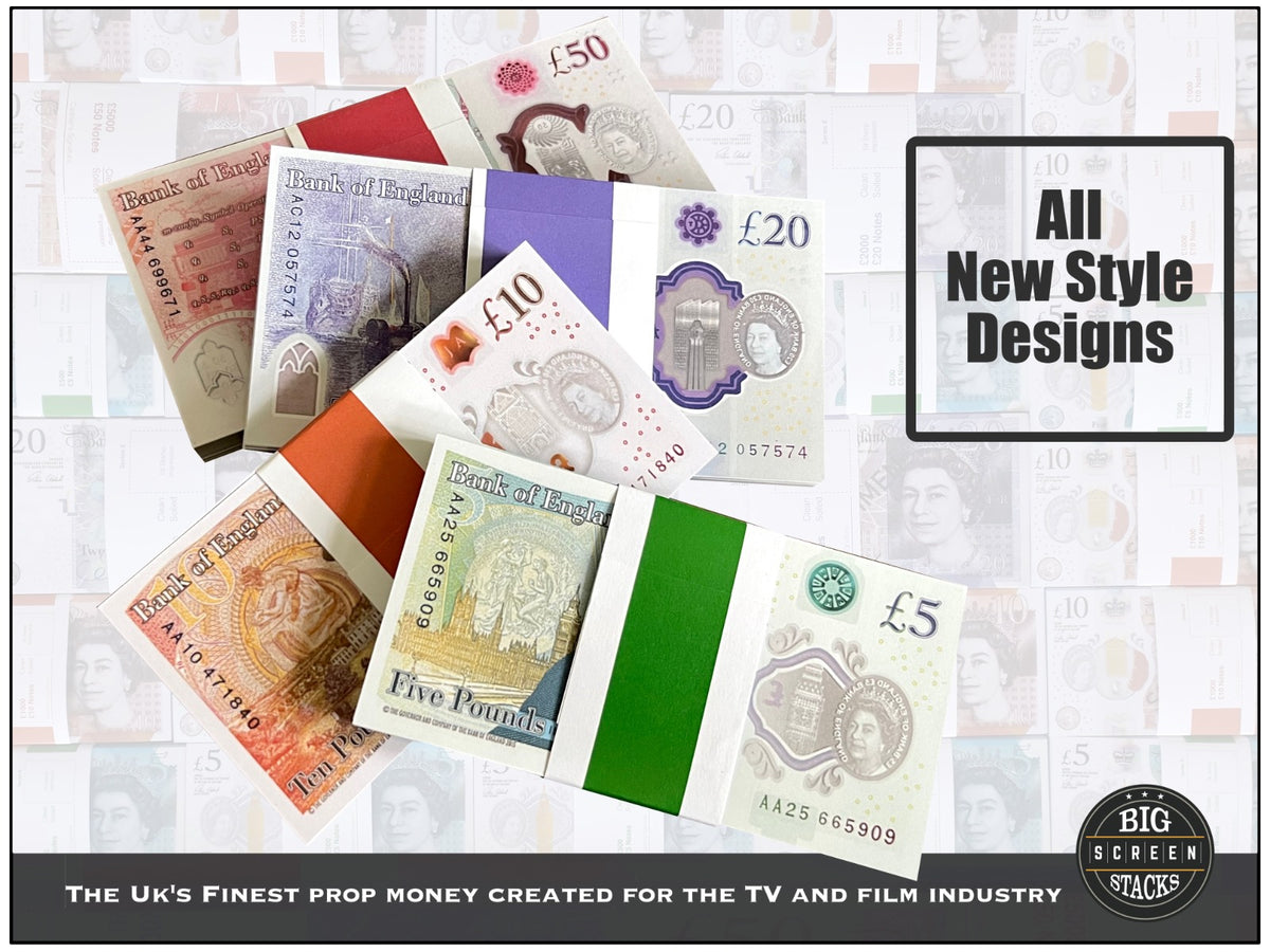 £8,500 PROP MONEY BUNDLE INCLUDING £5/£10/£20/£50 STACKS – Big Screen ...